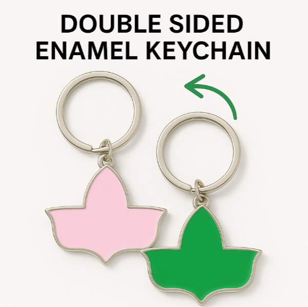 Official AKA Ivy Leaf Double-Sided Keychain – Pink & Green – Sorority ...